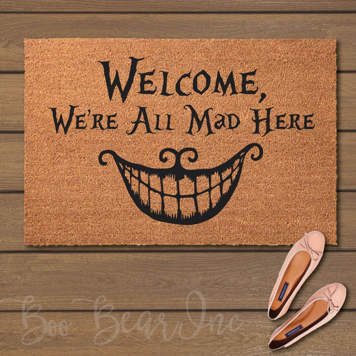 Welcome, We're All Mad Here Doormat - Welcome Mats- Fun Doormats -funny ...