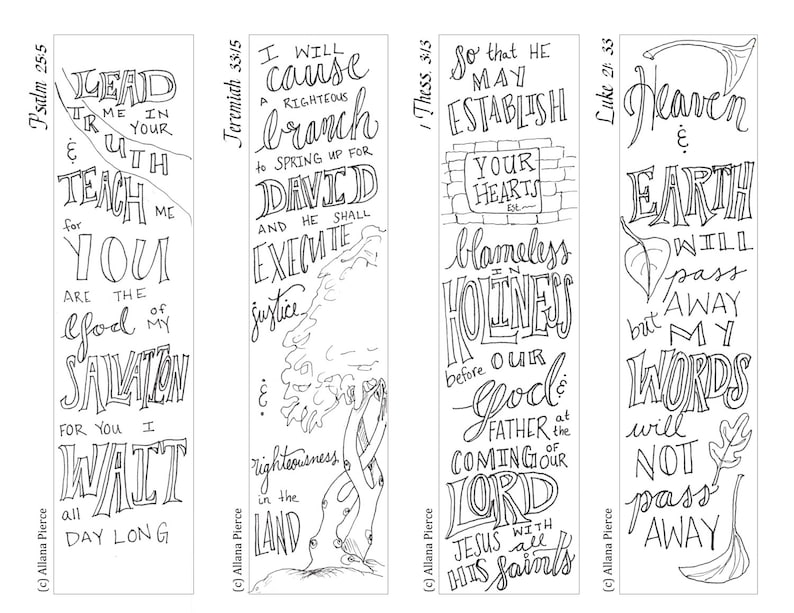 Advent 1 Bible Bookmark / Bible Journal Tag **INSTANT DOWNLOAD ...