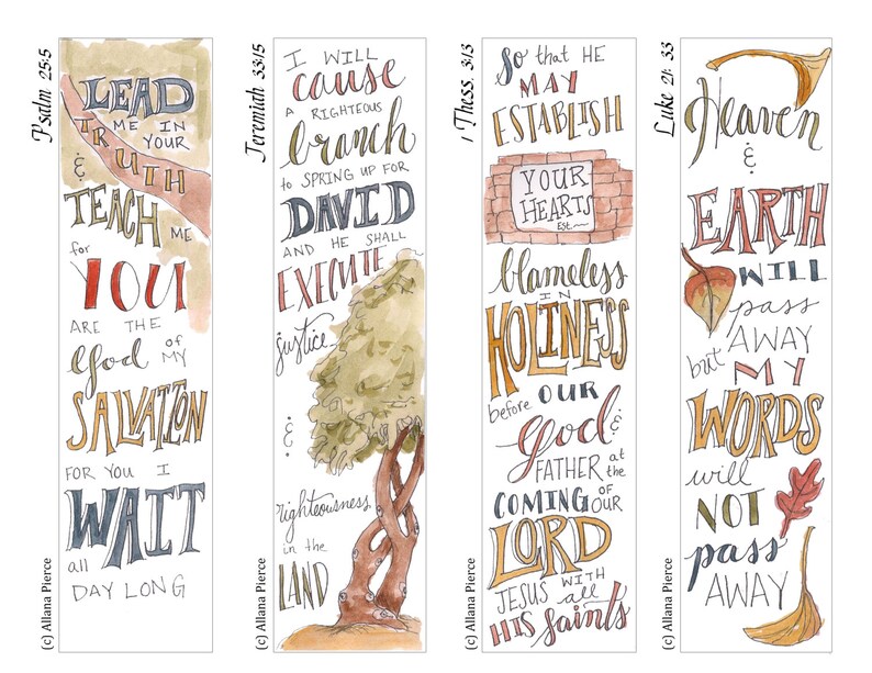 Advent Collection Bible Bookmark / Bible Journal Tag **INSTANT DOWNLOAD ...