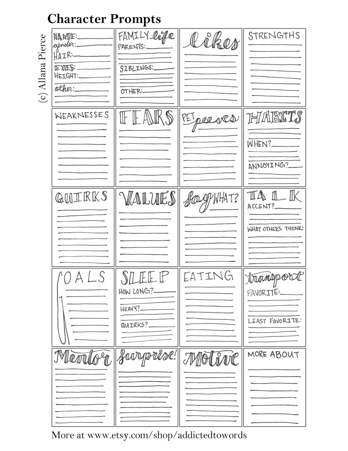 Collection of Writing Prompt Stickers Download - Etsy