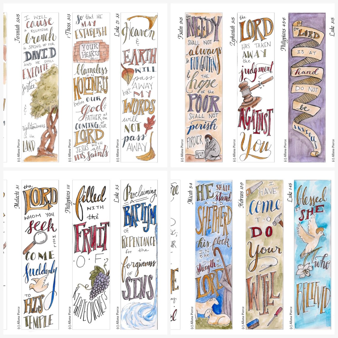 Advent Collection Bible Bookmark / Bible Journal Tag **INSTANT DOWNLOAD ...