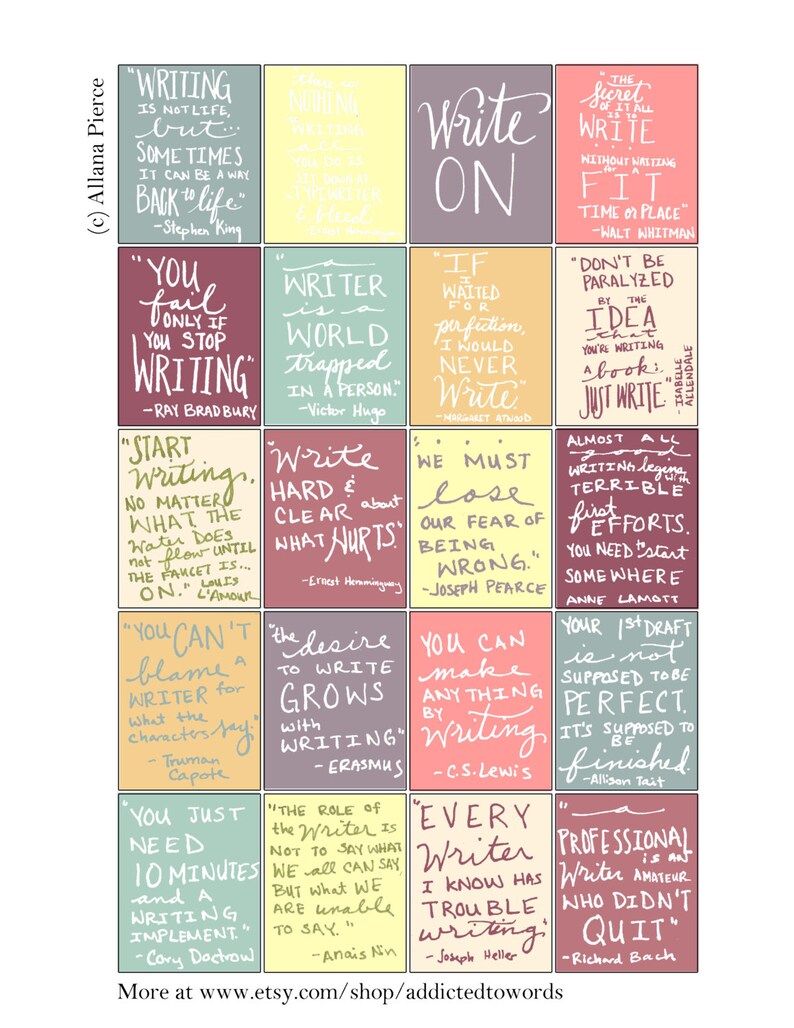 Hand-lettered Writing Inspirational Quote Stickers Download - Etsy