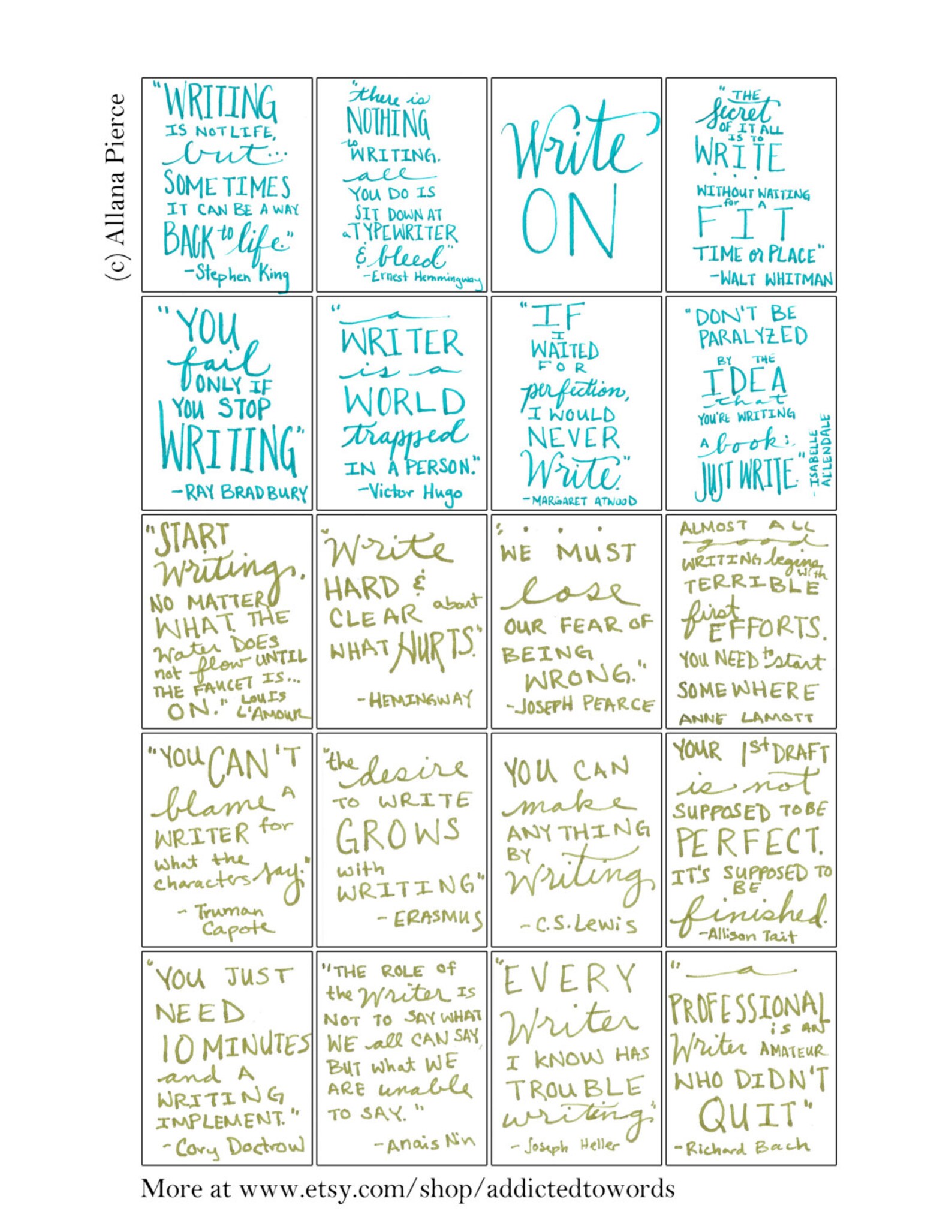 Hand-lettered Writing Inspirational Quote Stickers Download - Etsy