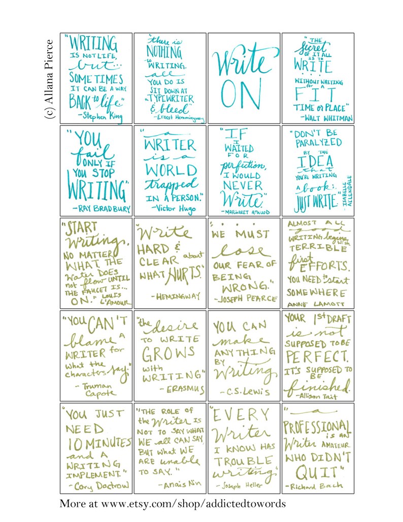 Hand-lettered Writing Inspirational Quote Stickers Download - Etsy