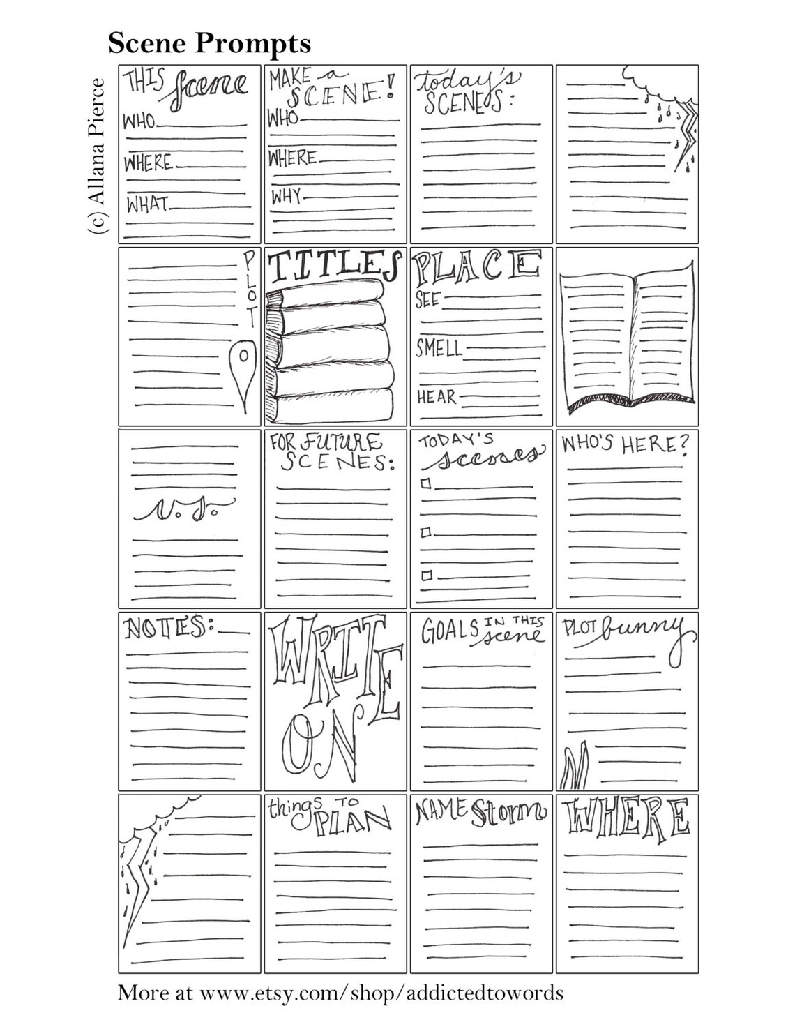 Scene Writing Prompt Stickers Download - Etsy Norway