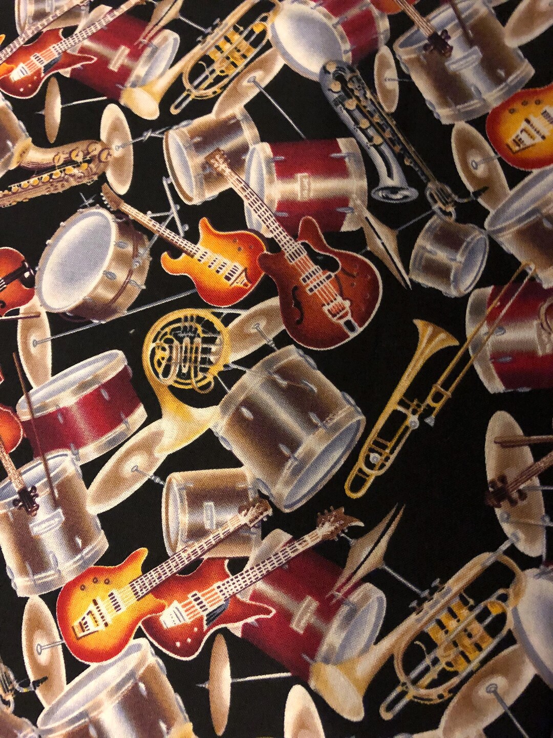 Fabric Musical Instruments Cotton New 1 Yard X 43 Wide David Textiles ...