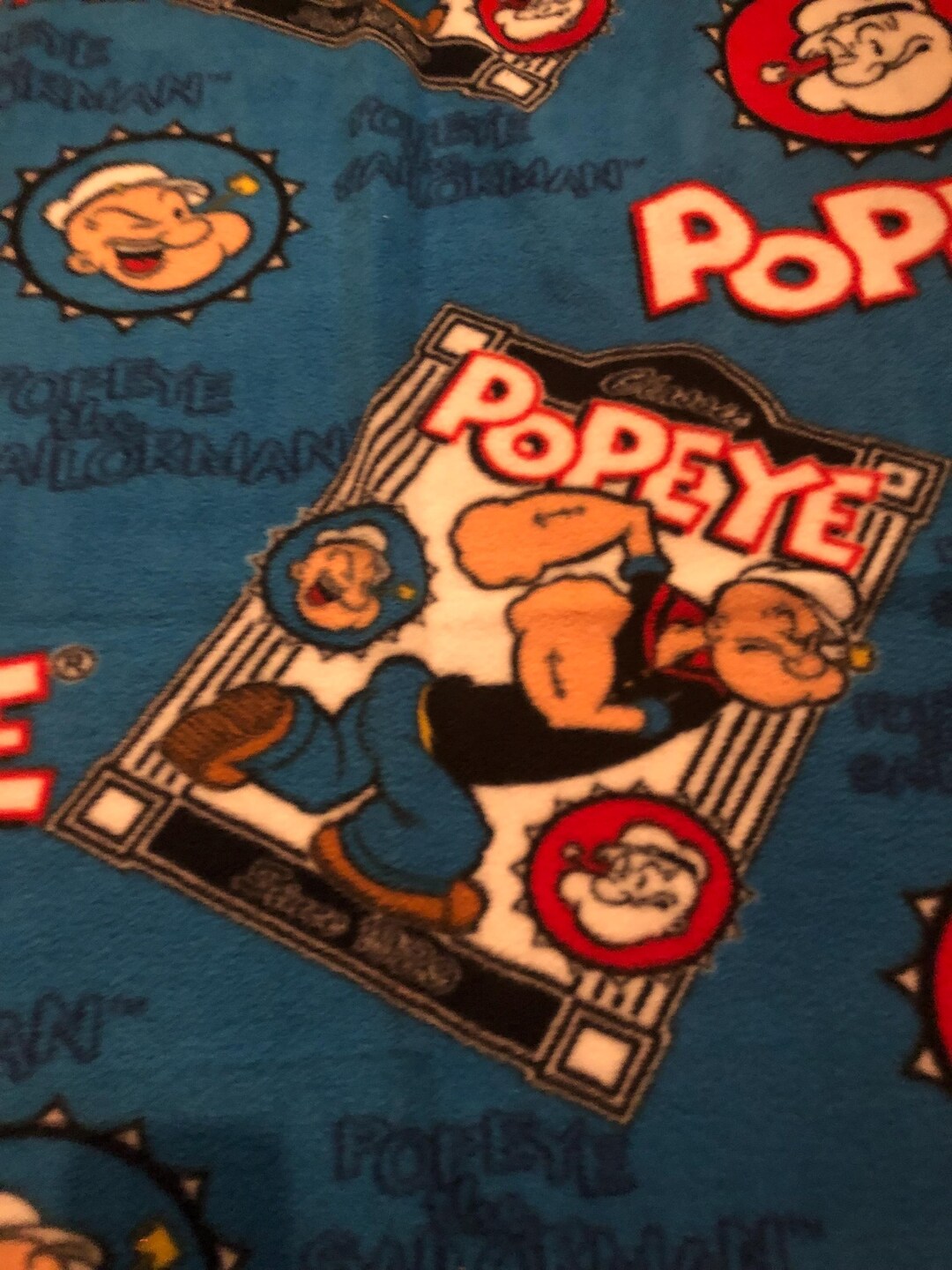Fabric Fleece Popeye the Sailorman New 1 Yard X 59 Wide Polyester King ...