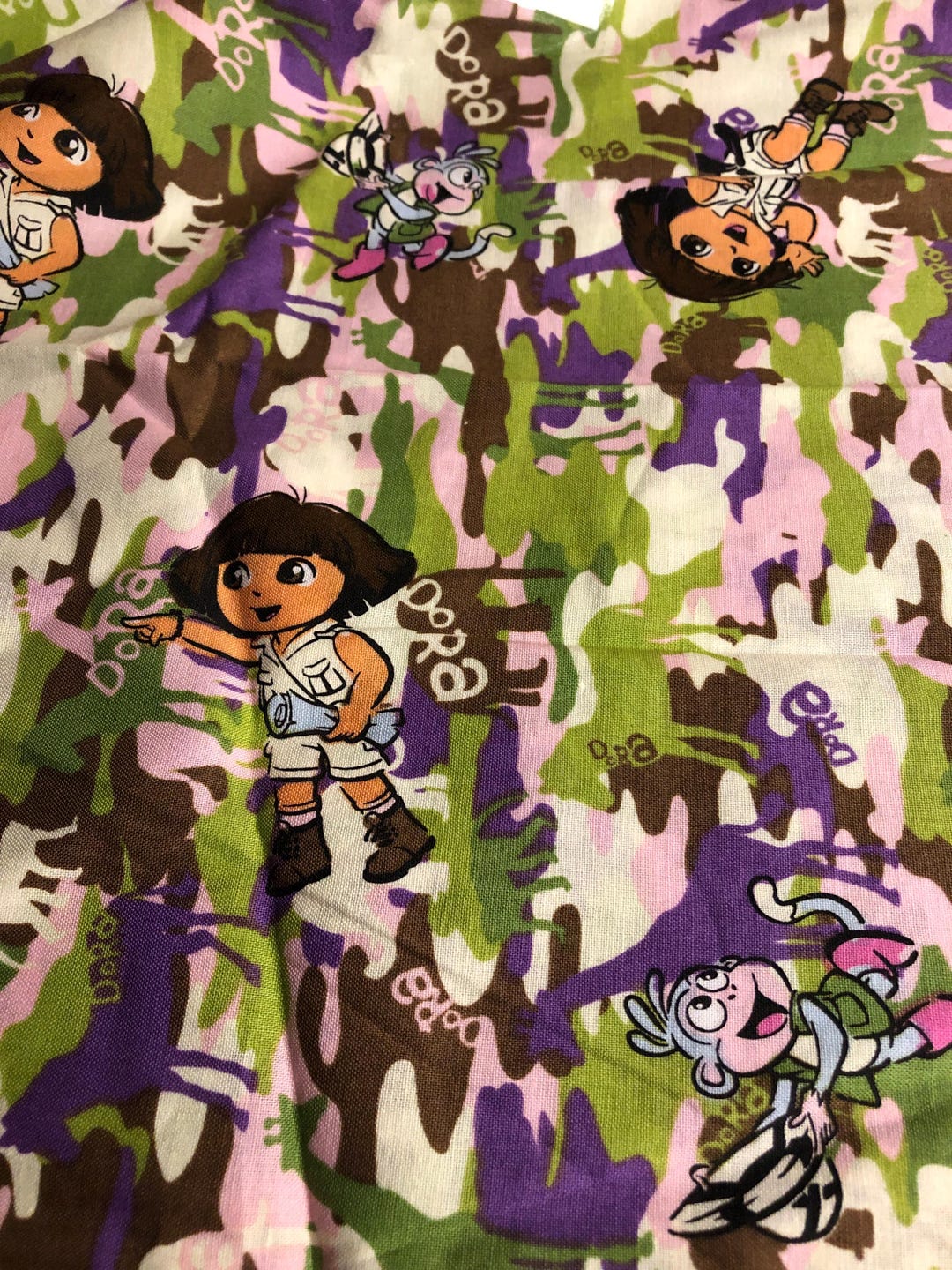 Fabric Dora the Explorer Wild Life Camo New 100% Cotton 28.5 X 42/43 ...