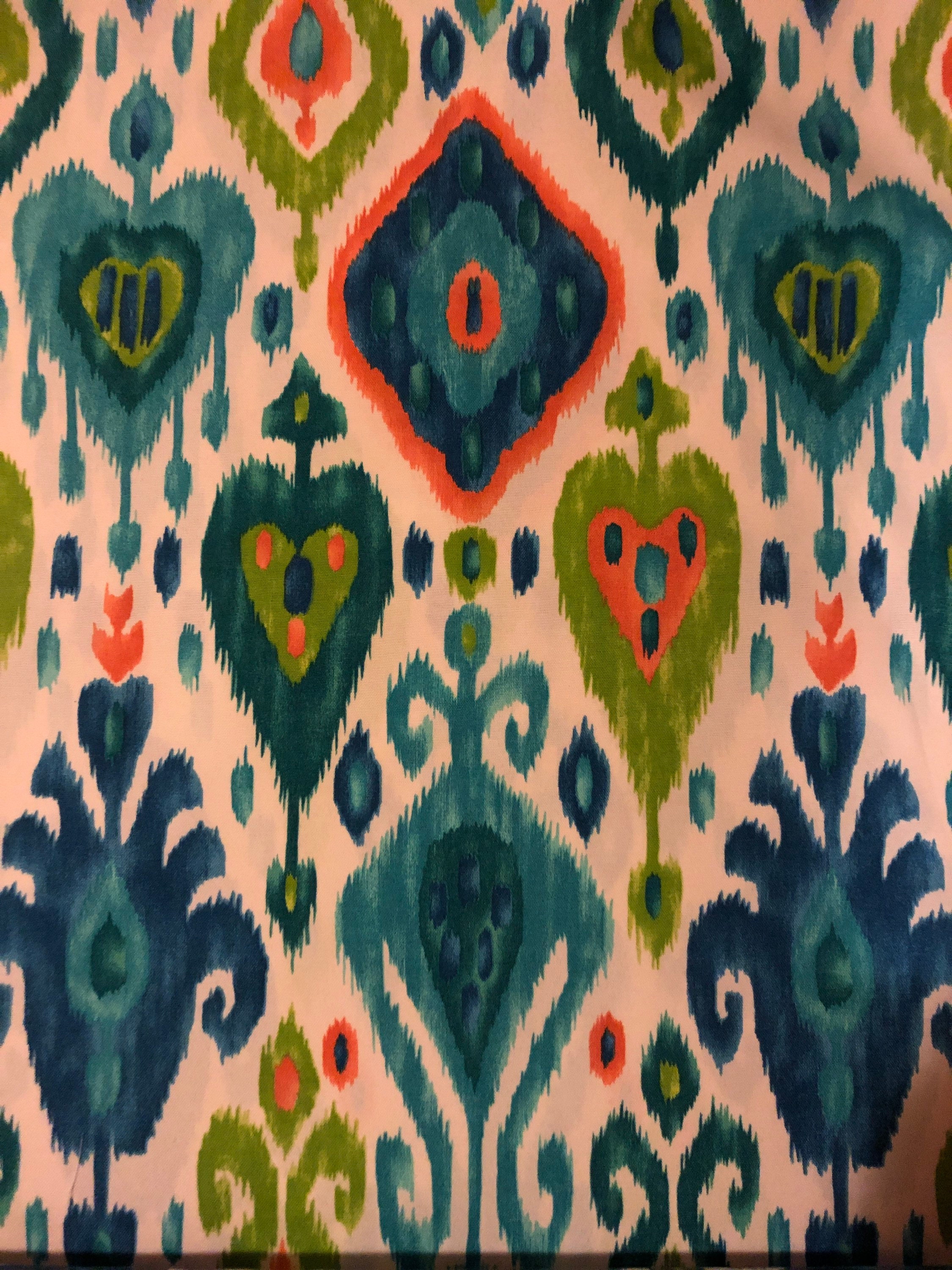 Teal Orange Fabric - Etsy