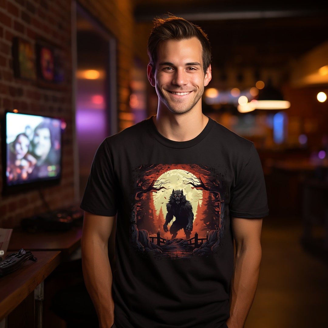 Werewolf Embrace the Full Moon Halloween Unisex Heavy Cotton Tee Shirt ...