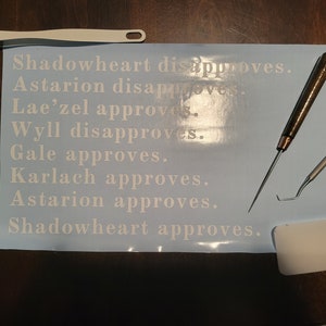 Small Baldur's Gate 3 Vinyl Decal Companion Approves or Disapproves BG3 ...