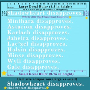 Small Baldur's Gate 3 Vinyl Decal Companion Approves or Disapproves BG3 ...