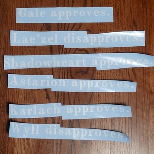 Baldur's Gate 3 Vinyl Decal: Companion Approval/disapproval - Etsy