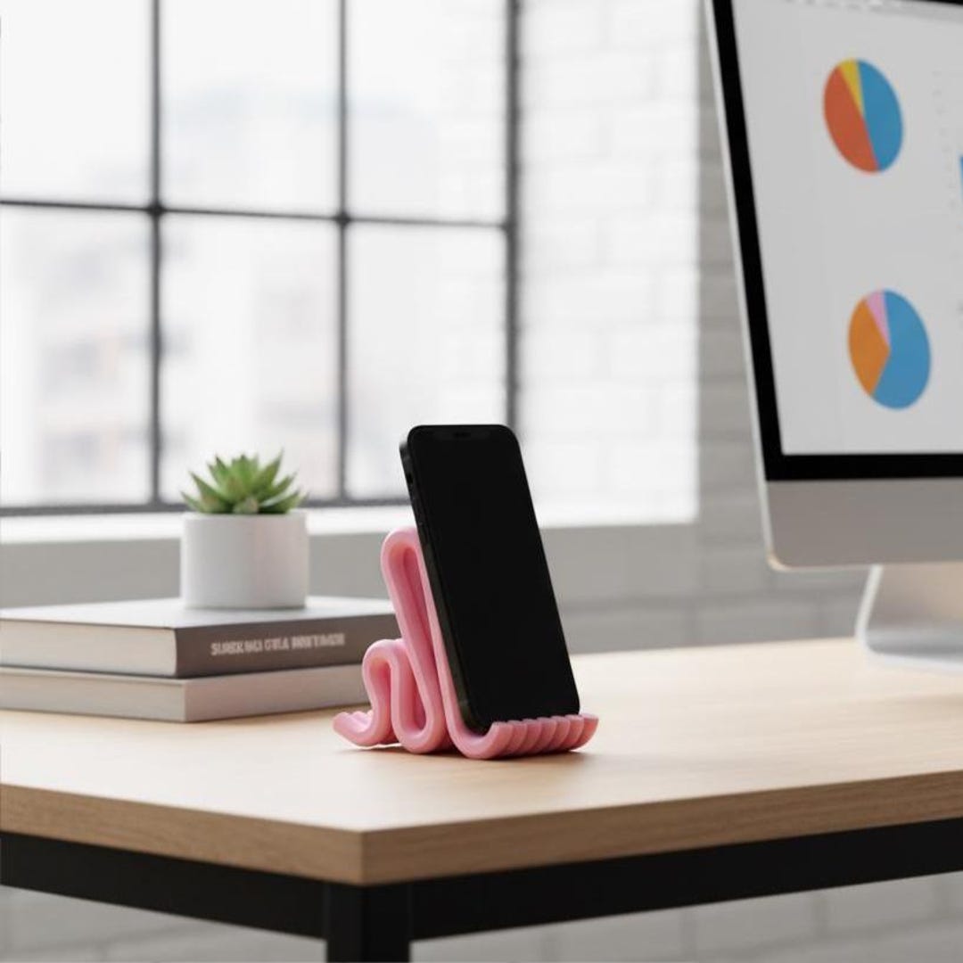 Minimalist Phone Stand for Desk Hands-free Video Holder Modern Office ...