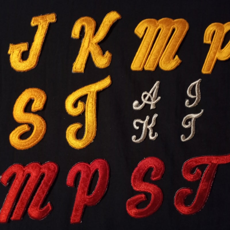 Red Script Letter Patches - Etsy