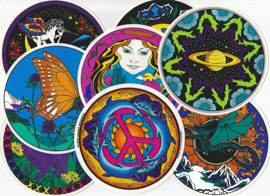 Vintage 90s Psychedelic Stickers - Etsy