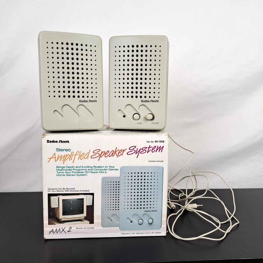 Vintage 90s Radio Shack AMX 2 Computer Speakers Tested & Working - Etsy