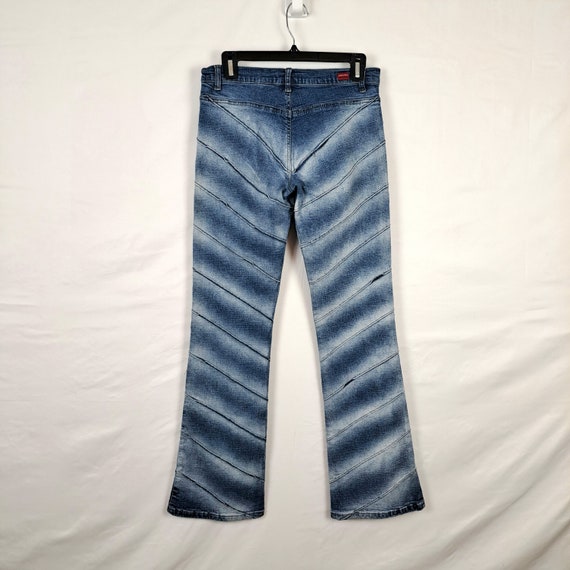 Vintage 2000s Low Rise Chevron Stripe Flare Jeans, Si… - Gem