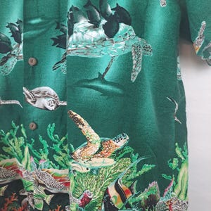 Vintage 90s Green Sea Turtle Tropical Shirt - Etsy