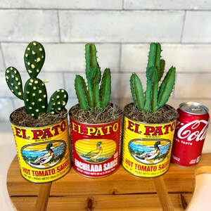 Faux Cactus in El Pato Can: Mexican Kitchen Decor Centerpiece - Etsy