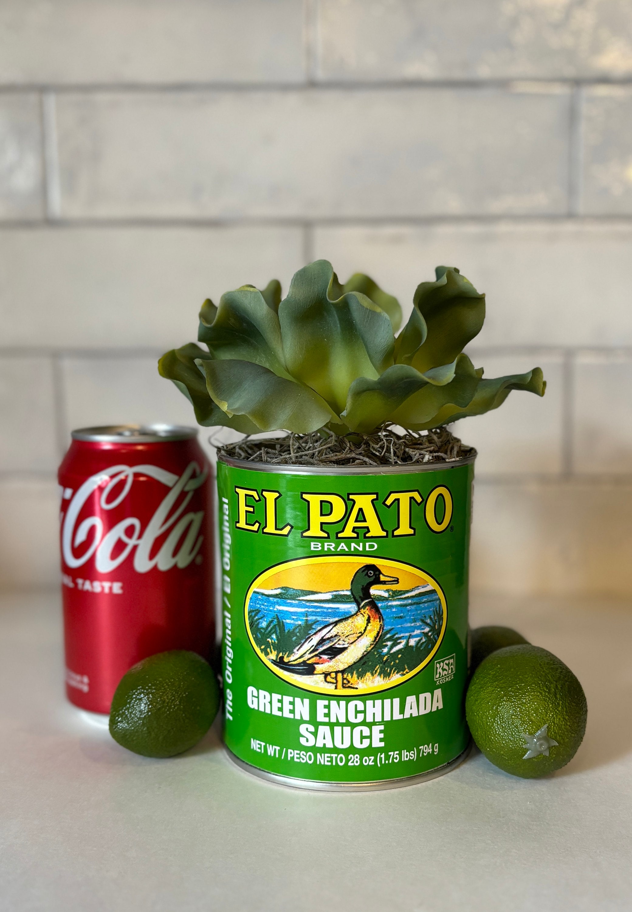 Faux Succulent in El Pato Can: Mexican Kitchen Decor Centerpiece - Etsy