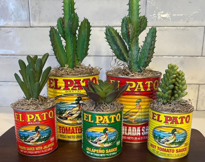 Small El Pato Tin Can Spanish Planters Decorations for Wedding ...