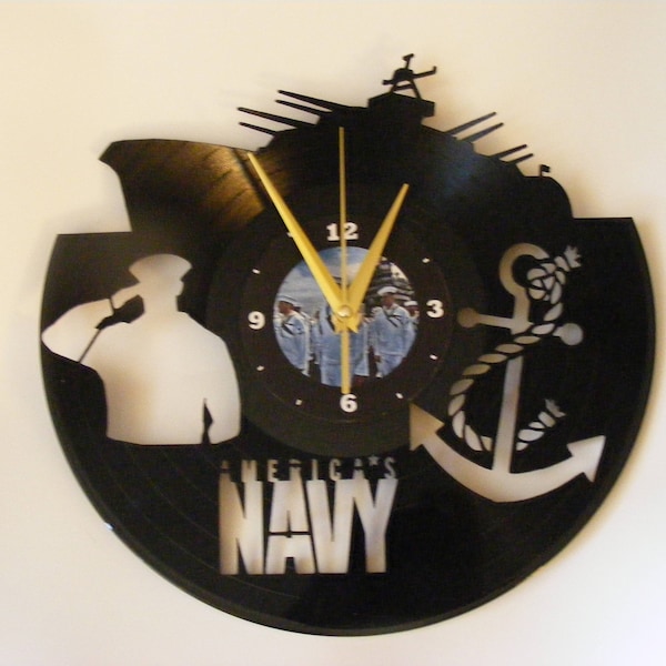 Navy Wall Clock - Etsy