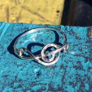 Treble Clef Ring Hammered in Sterling Silver, Copper, or Gold Filled, G ...