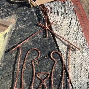 Nativity Manger Scene Christmas Ornament Hammered in Copper and Brass ...