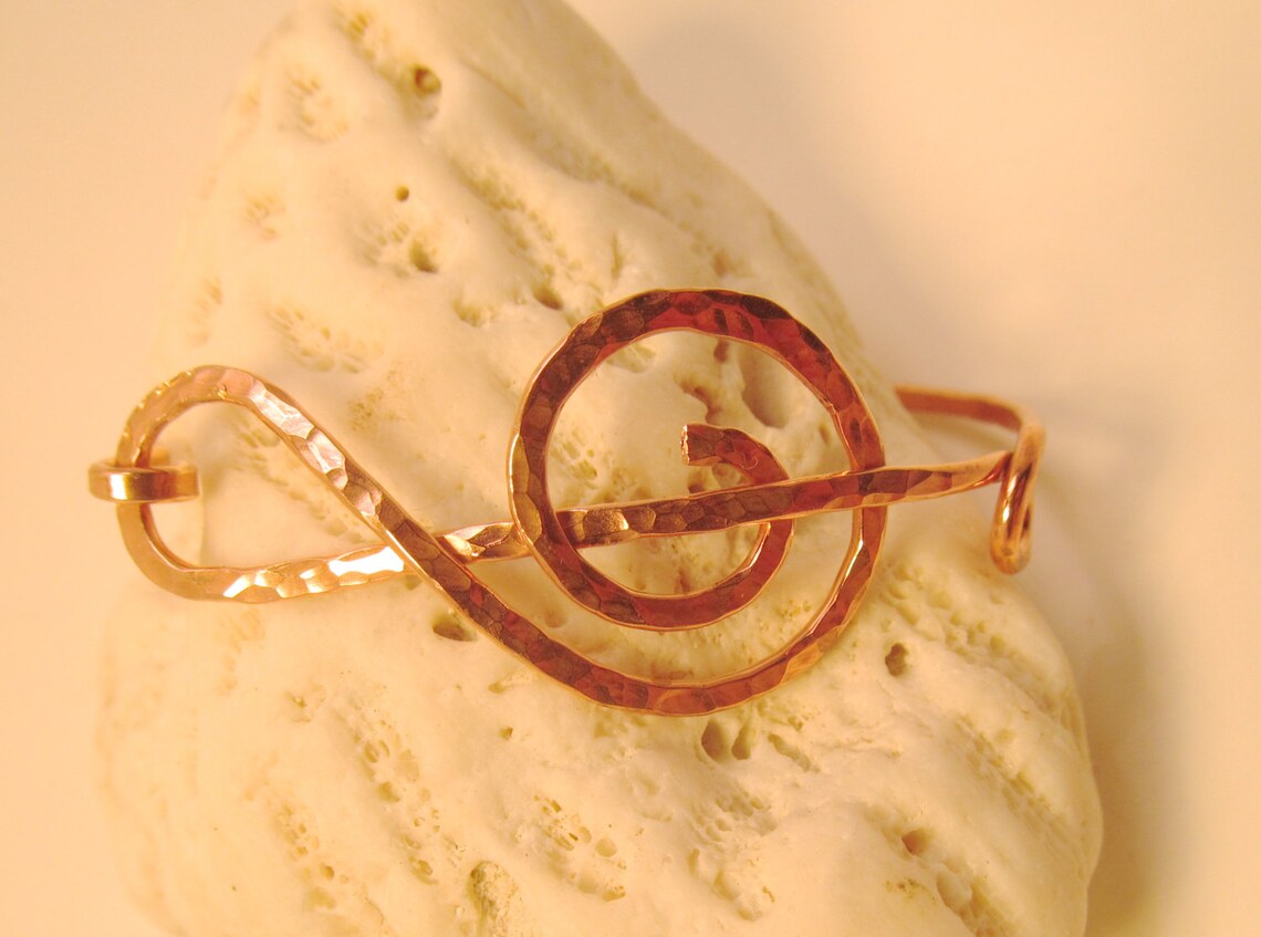 Treble Clef Bracelet Hammered in Copper Music Bracelet | Etsy