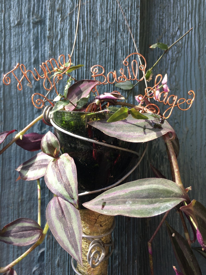 Plant Id Tags Wire Copper Plant Labels Wire Wrapped Word - Etsy Sweden