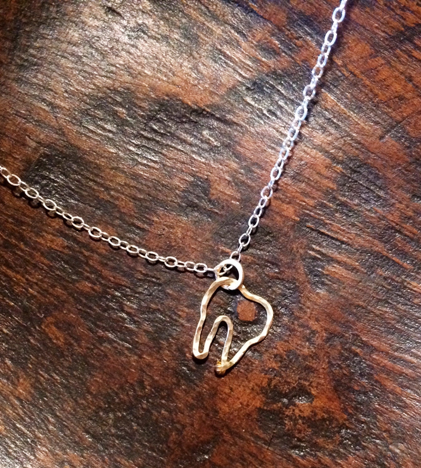 Tooth necklace Tooth outline pendant necklace for dentists | Etsy