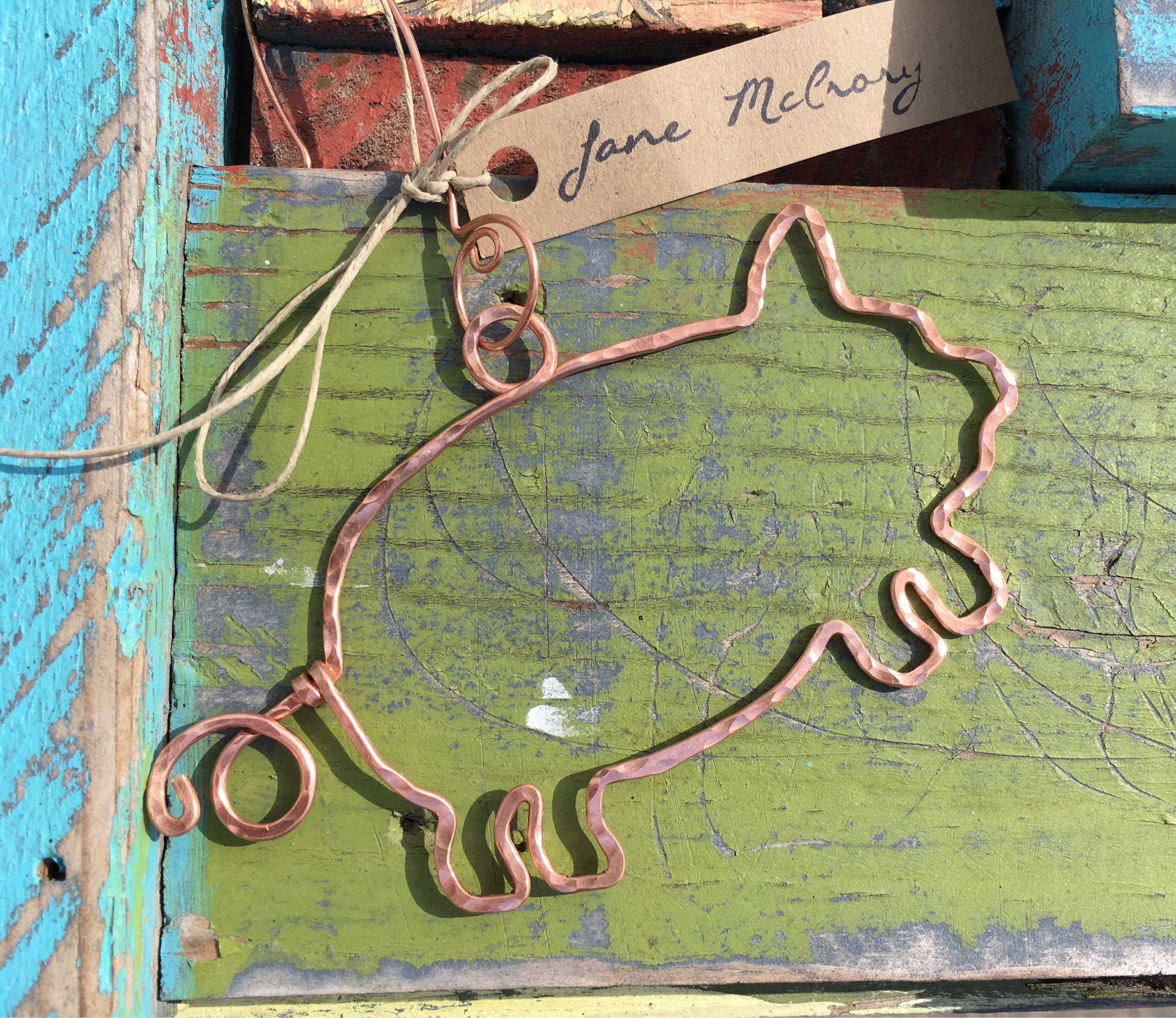 Pig Ornament Hammered in Copper Show Pig Personalized 4H | Etsy