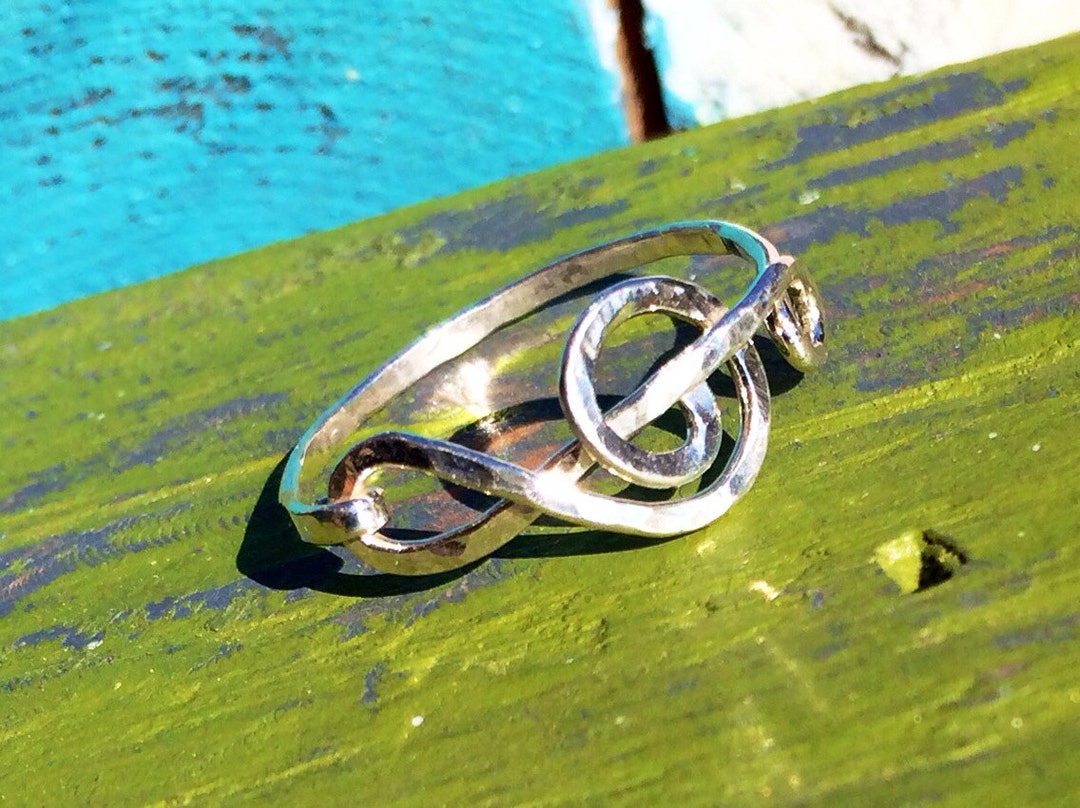 Treble Clef Ring Hammered in Sterling Silver, Copper, or Gold Filled, G ...