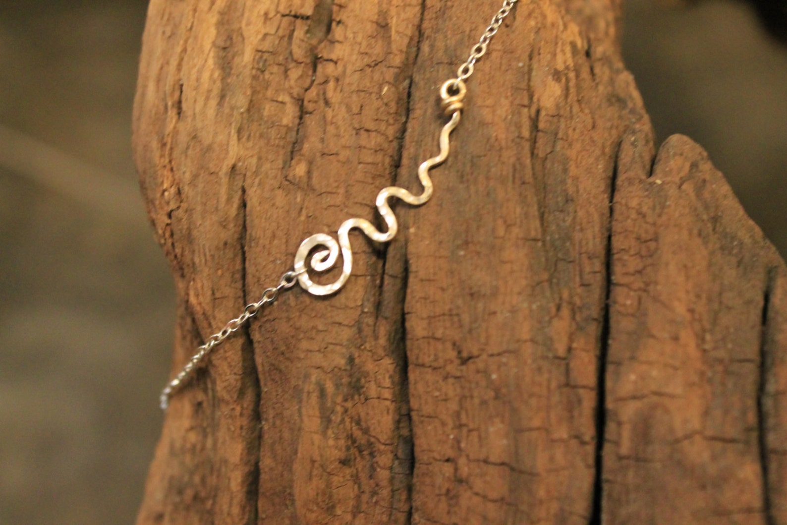 Mississippi River Necklace Hammered in Gold on Sterling Silver - Etsy