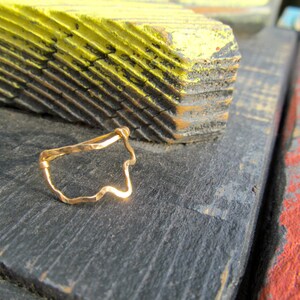 Gold Mississippi Hammered Wire Ring, Mississippi Outline Ring ...