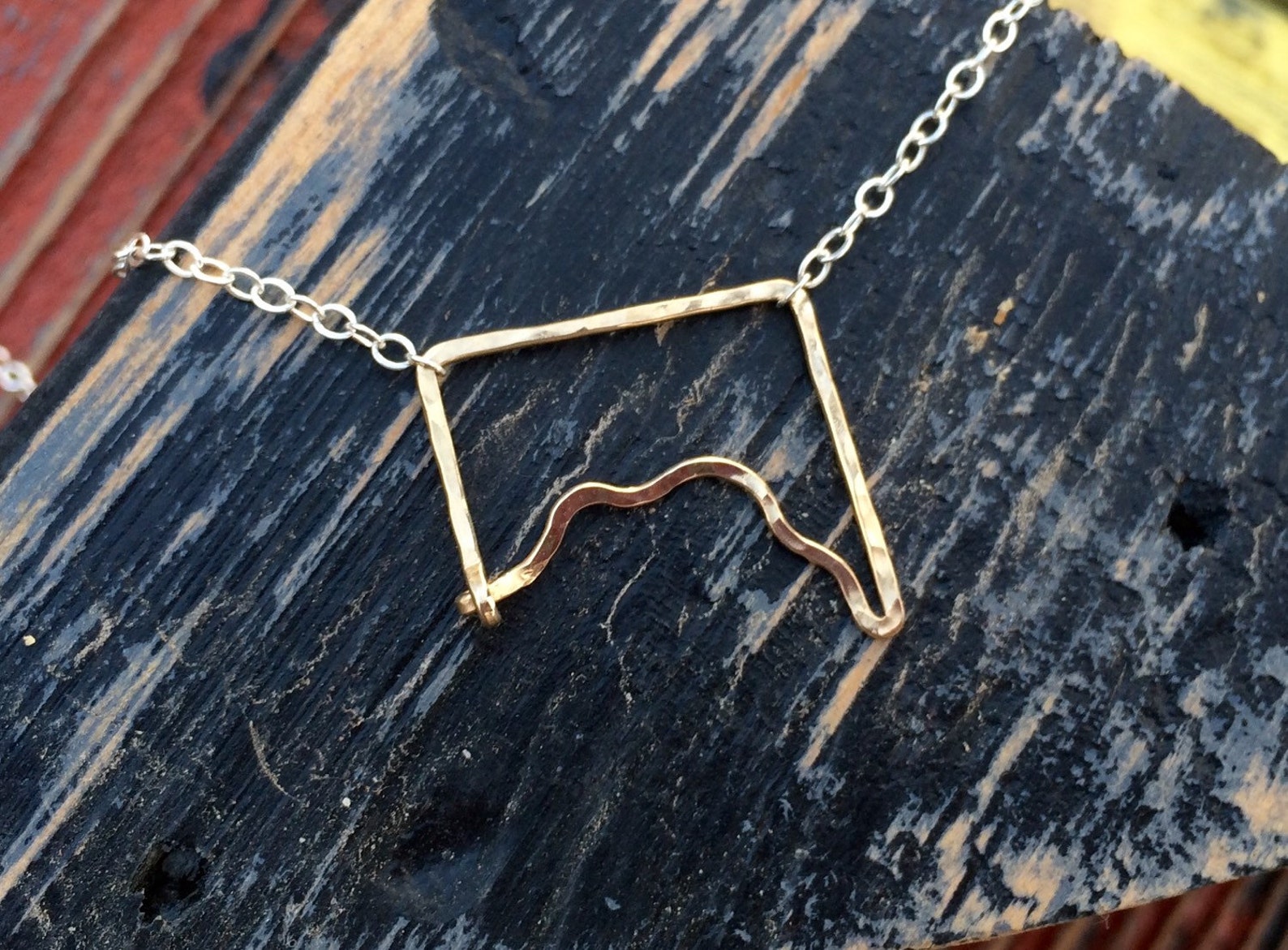 Washington DC Necklace Hammered in 14k Gold Filled Wire - Etsy