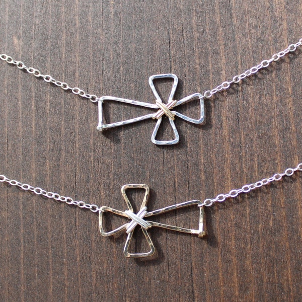 Gold Outline Cross Necklace - Etsy