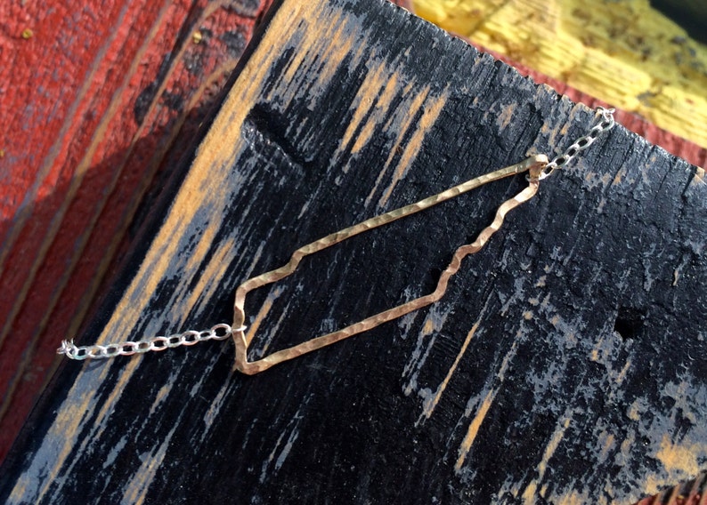 Tennessee Necklace Hammered in Gold and Sterling Silver Wire | Etsy