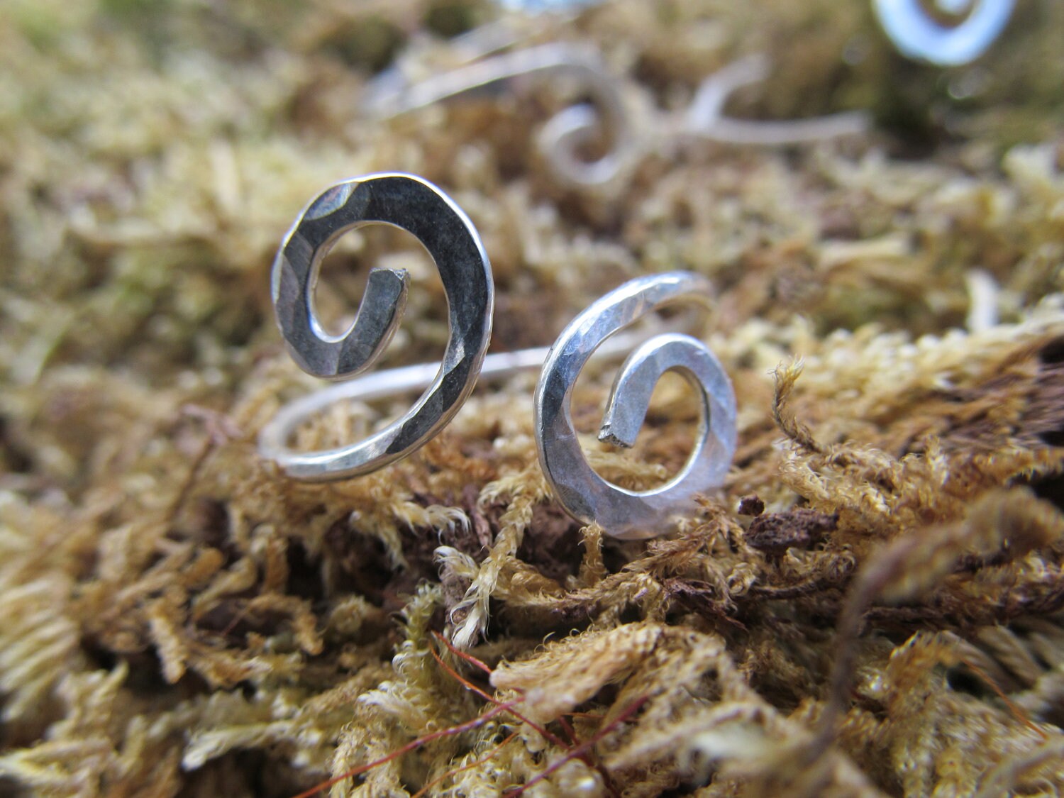 Infinity Ring Hammered Argentium Sterling Silver Spiral - Etsy