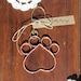 Paw Print Ornament Hammered in Copper, Dog Paw Print Ornament, Animal ...