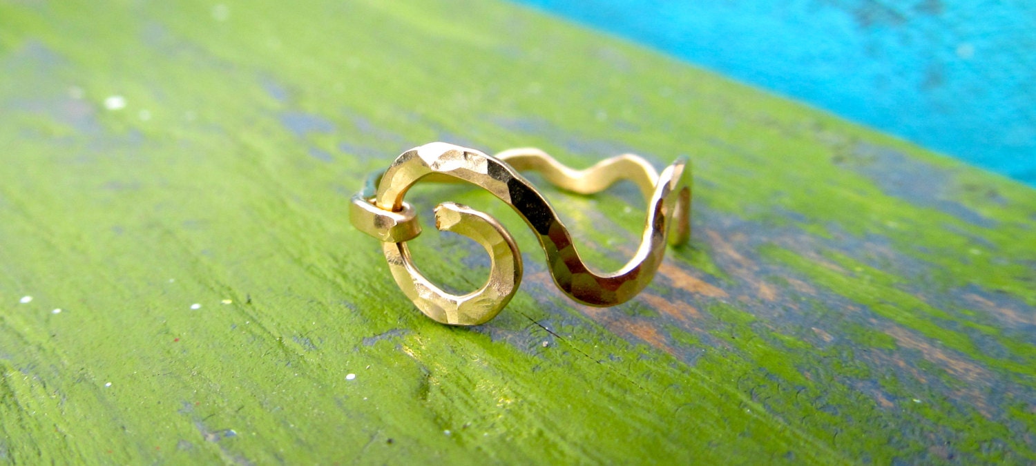 Mississippi River Ring Hammered in 14k Gold Filled Golden - Etsy