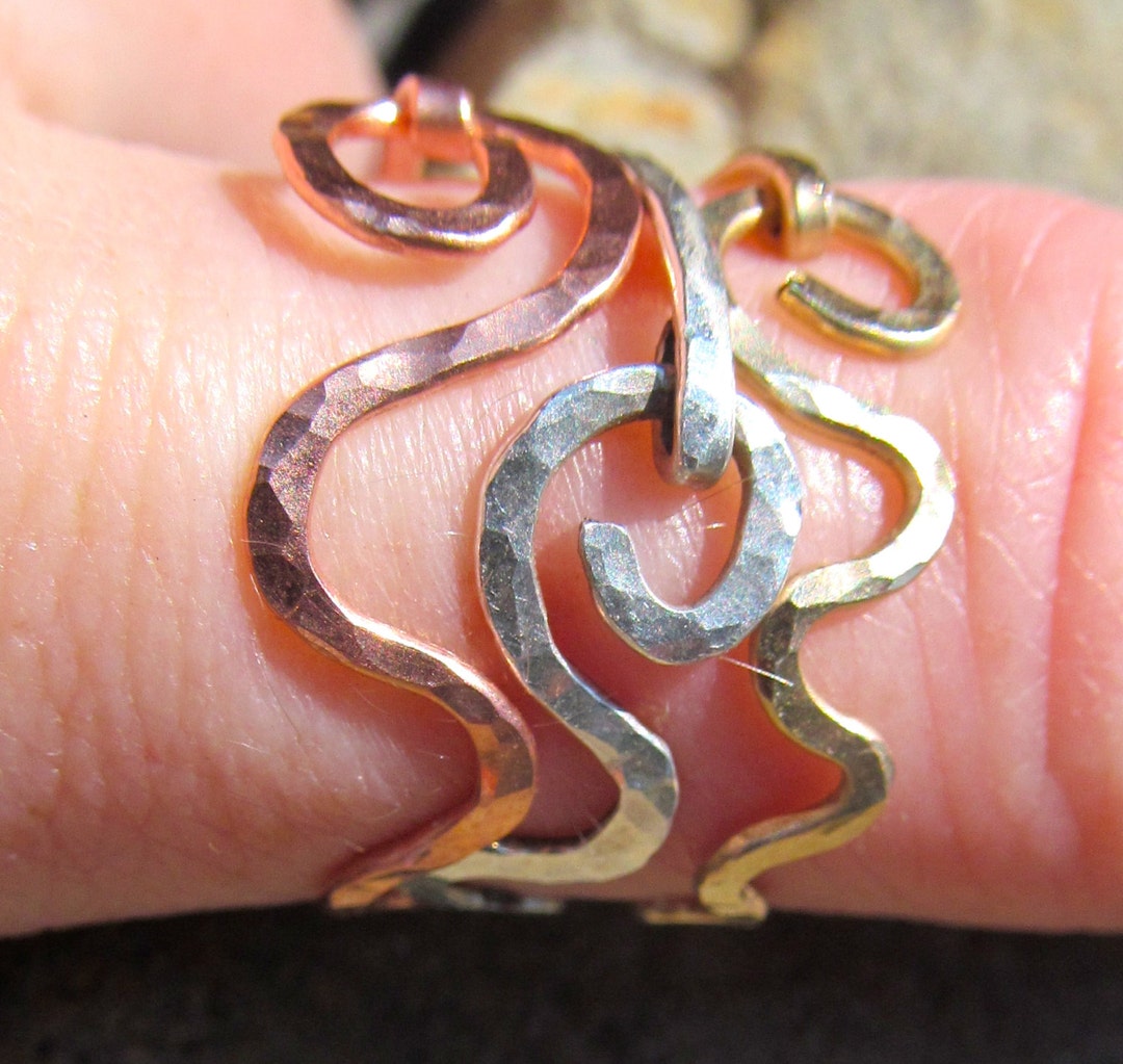 Mississippi River Rings Stackable Set in Hammered 14k Gold Fill ...