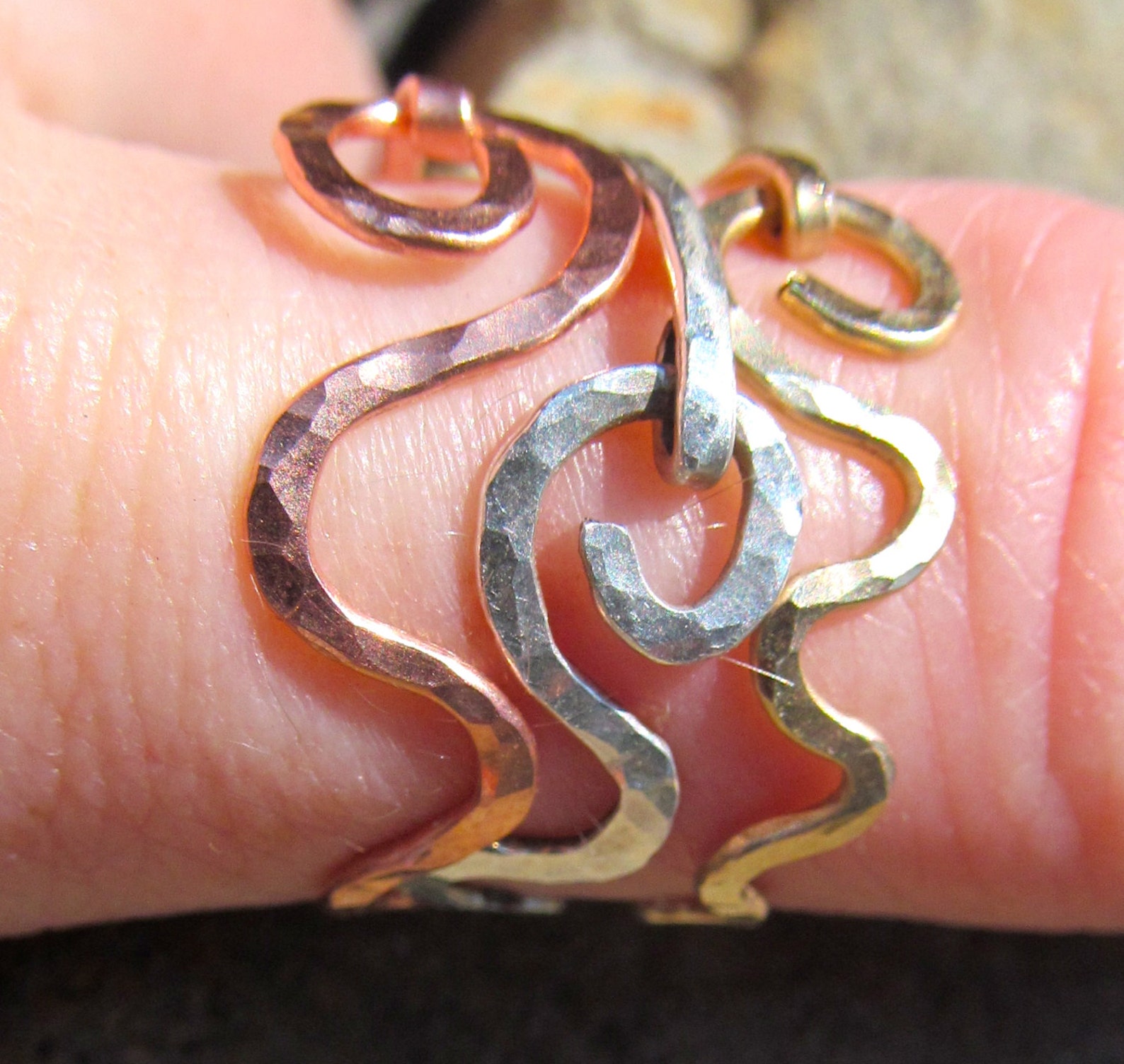 Mississippi River Ring Hammered in 14k Gold Filled Golden - Etsy