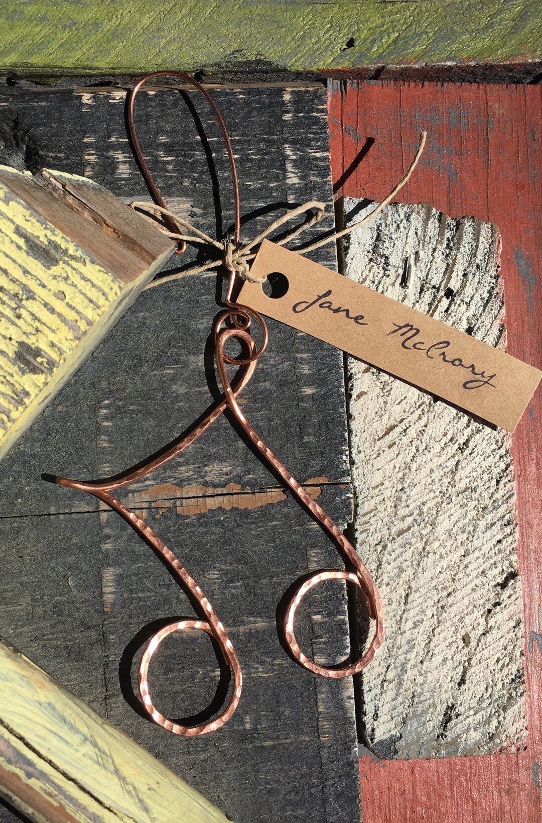Hammered Copper Eighth Note Ornament, Piano Music Gift - Etsy
