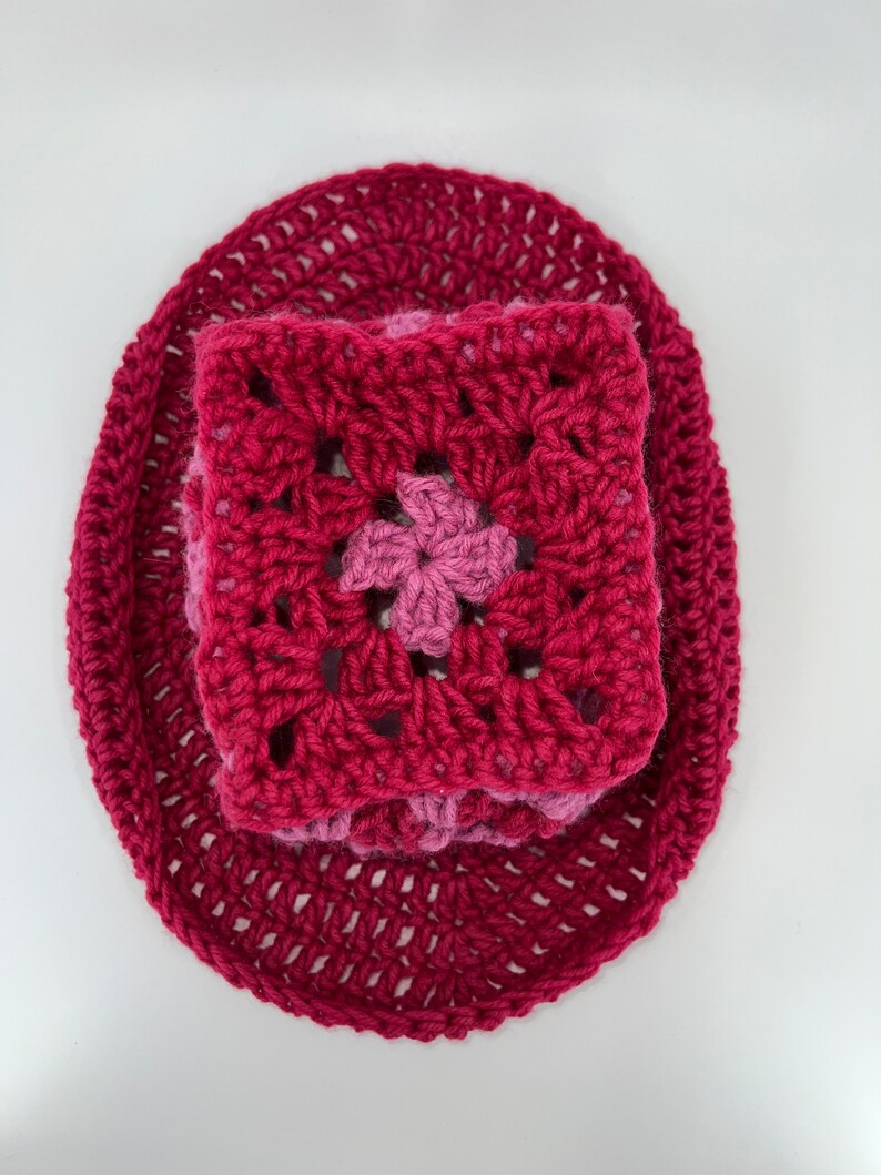 Hand Crocheted Crochet Cowboy Hat Cowgirl Hat Western Granny Square ...
