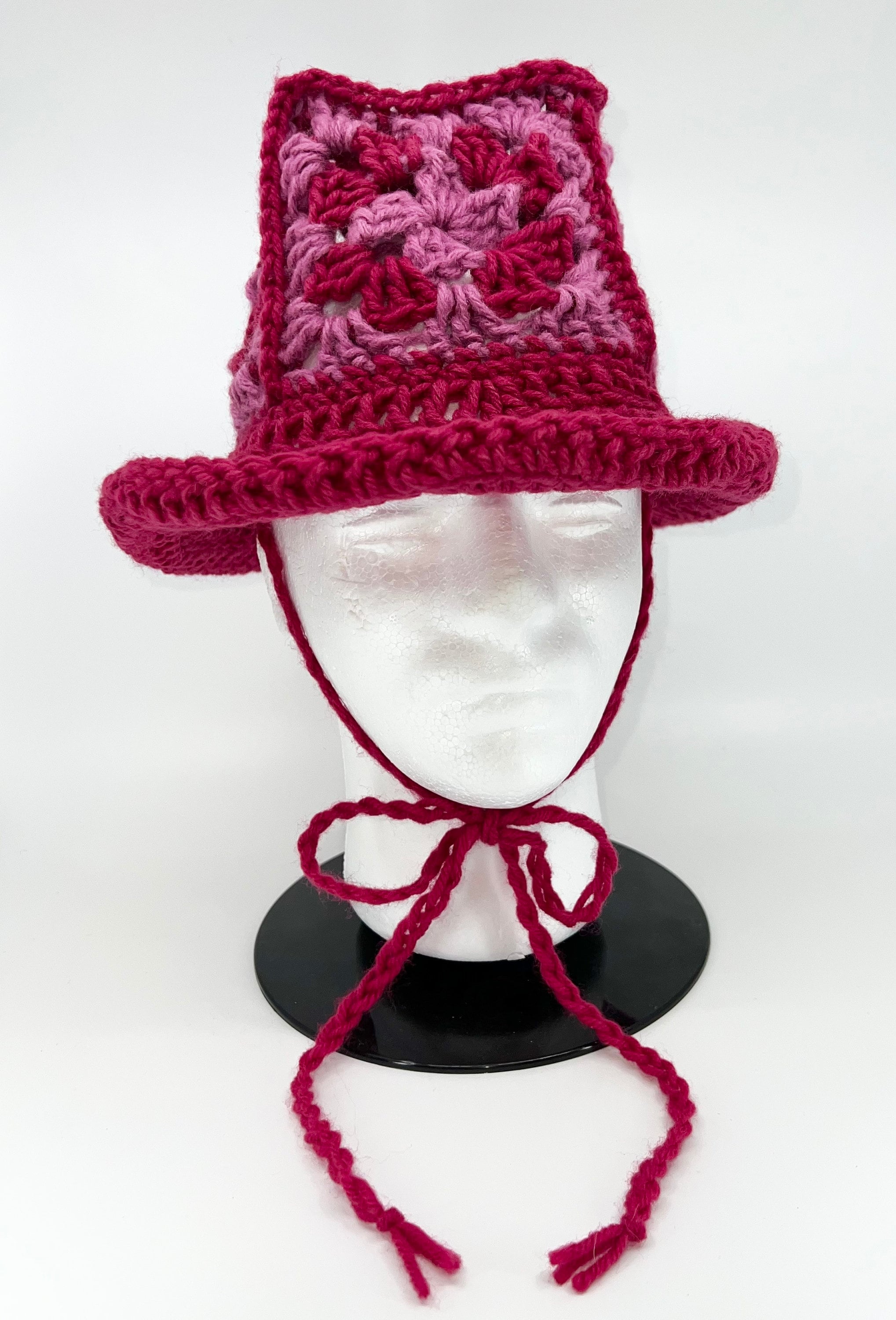 Hand Crocheted Crochet Cowboy Hat Cowgirl Hat Western Granny Square ...