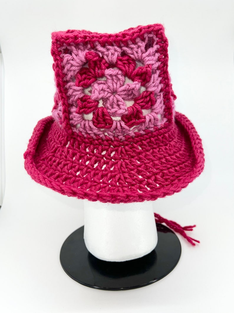 Hand Crocheted Crochet Cowboy Hat Cowgirl Hat Western Granny Square ...