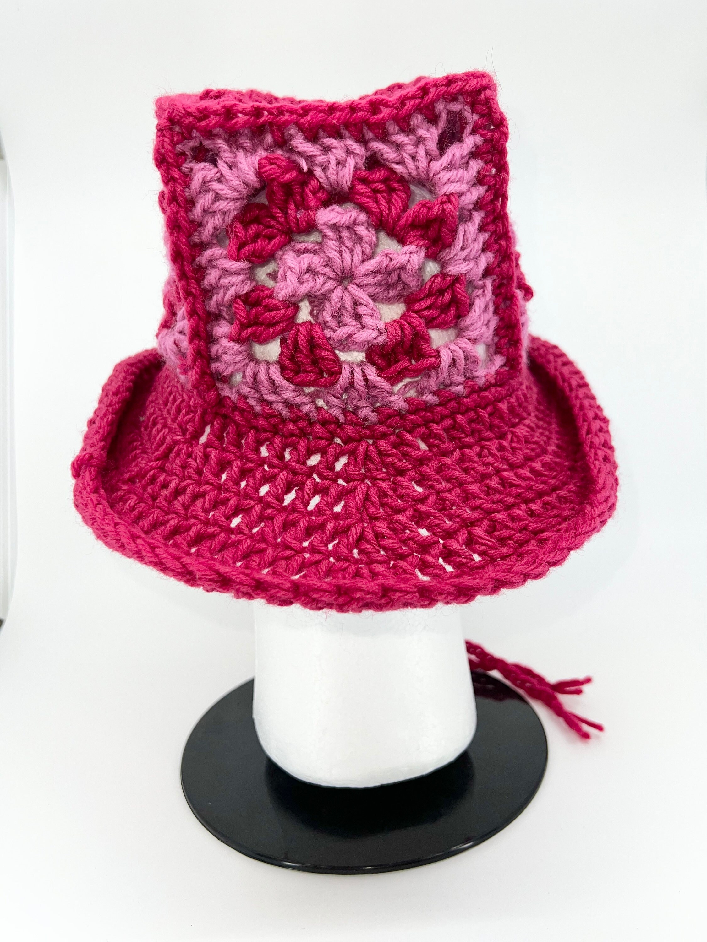 Hand Crocheted Crochet Cowboy Hat Cowgirl Hat Western Granny Square ...