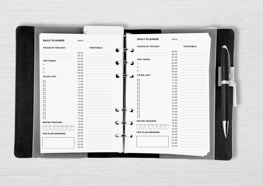 A5 Daily Planner Refill/inserts for Planners & Organisers | Undated ...